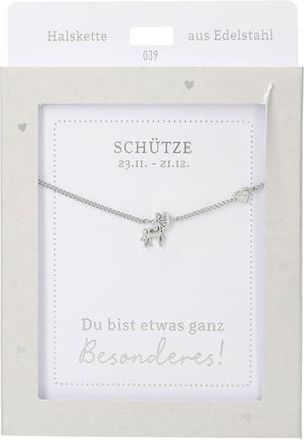 Depesche Collier pour femme avec pendentif en forme de coeur, argent&eacute; ou dor&eacute;, r&eacute;glable de 42 &agrave; 47 cm, disponible en diff&eacute;rentes variantes avec symboles, lettr