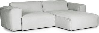 Studio Copenhagen home24 Ecksofa 1,5-Sitzer mit Longchair Grau Cordstoff Snor 260 x 71 x 173cm Longchair davorstehend rechts Modern