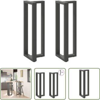 vidaXL Stehtischbeine - Bartischbeine T-Form 2 Stk. Anthrazit 40x35x(110-111) cm Stahl