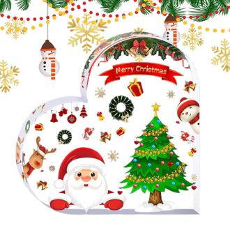 Generico Weihnachtsdekoration in Herzform - Schreibtisch-Ornamente aus Acryl, Weihnachtsdekoration für den Innenbereich, für Tisch, Schreibtischregal, Weihnach