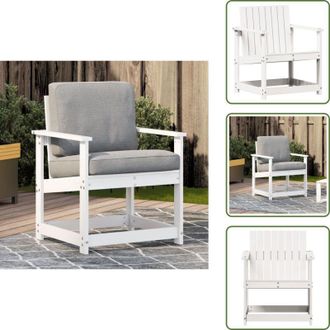 vidaXL Gartenstuhl Wei&szlig; 62x56x77 cm Massivholz Kiefer - Gartensessel - Holzgartenm&ouml;bel - Kiefernwood M&ouml;bel - Outdoor Sessel - Gartenstuhl Wei&szlig; - The Living