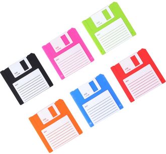 SOLUSTRE 6st&uuml;cke Floppy Disk Untersetzer Schreibbare Hitzebest&auml;ndige Silikonplatzsets F&uuml;r K&uuml;che Zuhause Restaurant Kaffeel&auml;den Und B&uuml;ros