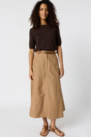 Gerard Darel Jupe midi en coton - JINA - Caramel