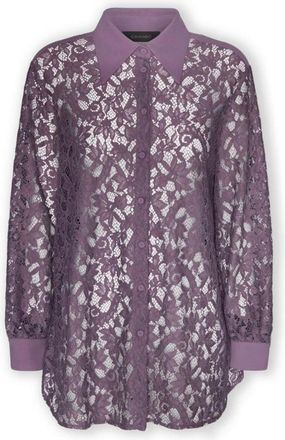 Elena Miro Femme, Blouses et Chemises, Violet, Taille: 56 FR Lace Shirt