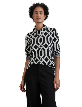 Street One Damen A321984 Jaquard Shirt,Mehrfarbig, 44