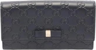 Gucci Portefeuille long (bi-pli) doccasion - Femme - Pre-owned - Noir - Taille: ONE Size