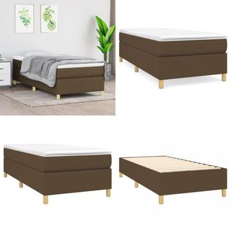 vidaXL Bettgestell ohne Matratze Dunkelbraun 80x200 cm Stoff - Bettes - Doppelbett - Boxspringbetten - Lattenrost - Holzrahmen - Home & Living