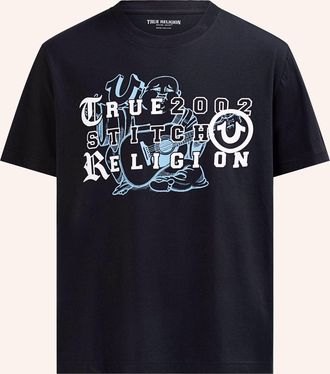 True Religion T-Shirt Buddha Letters schwarz
