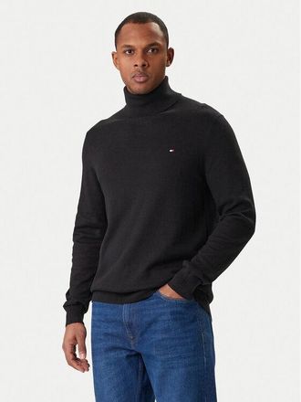 Tommy Hilfiger Rollkragenpullover Pima MW0MW28048 Schwarz Regular Fit