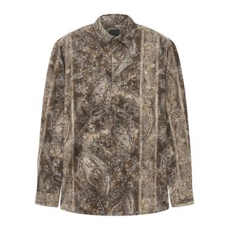 Bugatti Chemise en viscose et coton avec imprim&eacute; d&eacute;coratif - Homme - Chemises - Brun - Taille: M