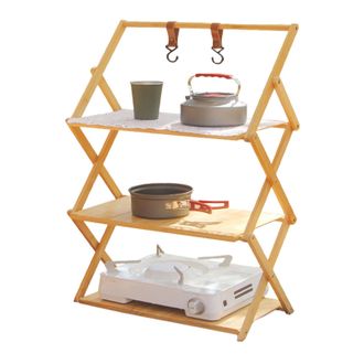 Generic Camping-Aufbewahrungsregal, zusammenklappbar, Outdoor-Klappregal, Camping, tragbar, verschlei&szlig;fest, modisch, zusammenklappbar, Picknicktisch, Aufbewah