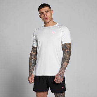 MyProtein T-shirt Training MP homme - Blanc cass&eacute;/rose vif - S
