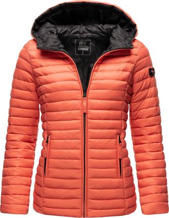 Marikoo Damen leichte Übergangsjacke Steppjacke mit Kapuze Asraa Coral Gr. XS