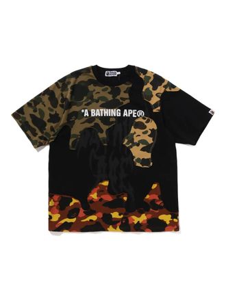 A Bathing Ape chemise à bandes imprimées - Noir