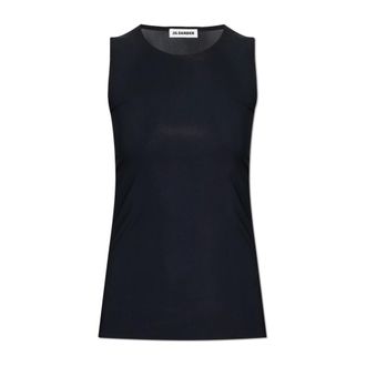 Jil Sander &Auml;rmelloses Top mit Rundhalsausschnitt - - Tops - Damen - Schwarzk - S
