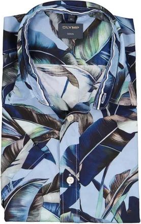 Olymp Herren Hemd blau Baumwolle
