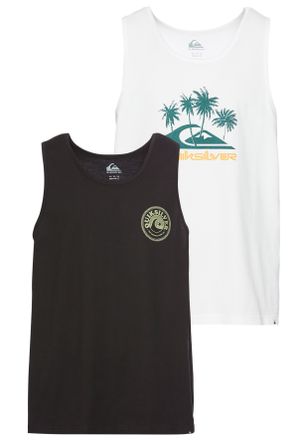 Quiksilver Tanktop QUIKSILVER BAIKADAM CORPO TANK PACK YM, Herren, Gr. XXL, schwarz-wei&szlig; (wei&szlig;, schwarz), Single Jersey, Obermaterial: 100% Baumwolle, Tops Tankt