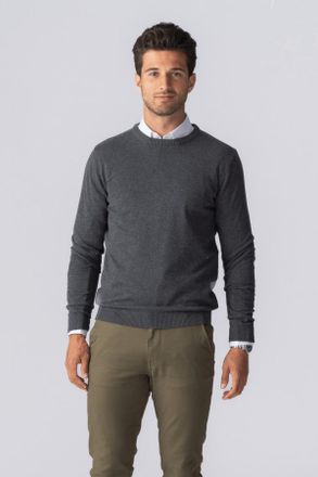 Perform Collection Pullover mit Rundhalsausschnitt - Anthrazit-Melange