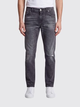 Dolce & Gabbana Jean droit slim fit en denim &agrave; effet us&eacute;