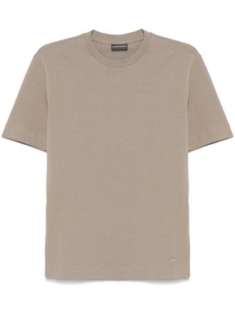 Emporio Armani t-shirt motif en jacquard - Marron