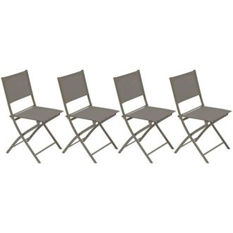 Hesperide Lot de 4 Chaises de jardin Modula pliables noisette - Hesp&eacute;ride