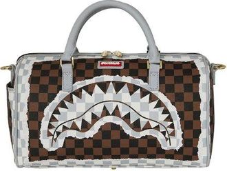 Sprayground Sprayground | Cream And Brown Tear Check Mini Duffle