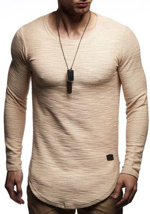 LEIF NELSON Herren Pullover Rundhals-Ausschnitt Schwarzer M&auml;nner Longsleeve d&uuml;nner Pulli Sweatshirt Langarmshirt Crew Neck Jungen Hoodie T-Shirt Langarm Oversize 
