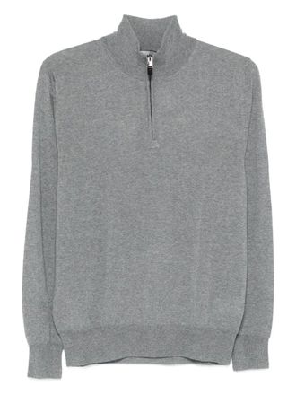 Canali pull en laine à col zippé - Gris