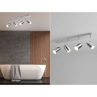 Trio Deckenstrahler Badezimmerlampe angelo Silber Chrom 4-flammig, Breite 52cm