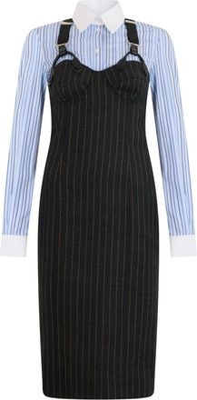 Moschino Femme, Robes, Multicolore, Taille: 38 FR Robe avec bretelles et col chemise