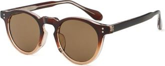 Generic Lunettes De Soleil Rondes R&eacute;tro &Agrave; Grande Monture For Hommes Et Femmes, Lunettes De Soleil De Sport, De Plage Et De Vacances(Brown)