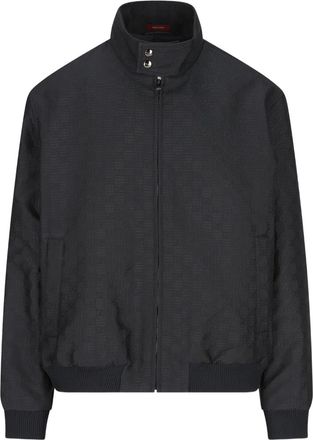 Gucci logo-pattern zip-up jacket - Blau