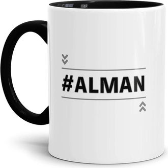 Tassendruck Trend-Tasse Alman - Innen & Henkel Schwarz/Typisch Deutsch/Deutsch-Türke/Digger/Bro/Atze/-Beste Quailtät - 25 Jahre Erfahrung