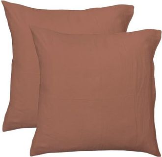 Matt & Rose Taies doreiller Unies Double Gaze DE Coton 65x65cm | 100% Coton de qualit&eacute; sup&eacute;rieure | Oeko-TEX | Taies doreiller 65x65cm | Terre Cuite