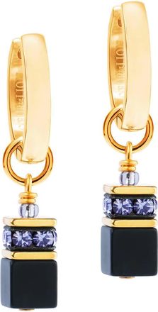 Coeur de Lion Ohrringe - GeoCUBE Precious Classic Creole Blue Moon - Gr. unisize - in Schwarz - f&uuml;r Damen