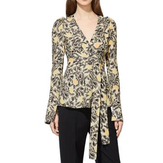 Proenza Schouler Vanilla Paisley Print Wrap Top Size XS