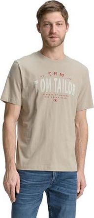 Tom Tailor 1046756 T-Shirt, 11032-Cashew Beige, XL Hommes
