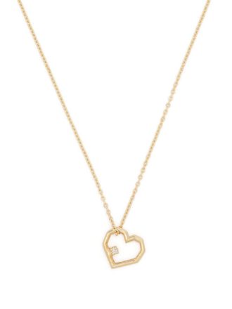 Aliita collier &agrave; petit pendentif coeur - Jaune