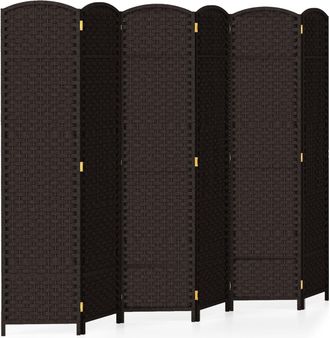Giantex Paravent Raumteiler innen Trennwand Sichtschutz 6 teilig 240 x 170 cm Raumtrenner klappbar Spanische Wand Holzrahmen freistehend Stellwand mit handgew