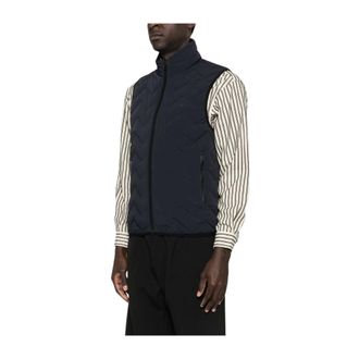 Emporio Armani Homme, Vestes, Bleu, Taille: XL Chevron Quilted Down Vest