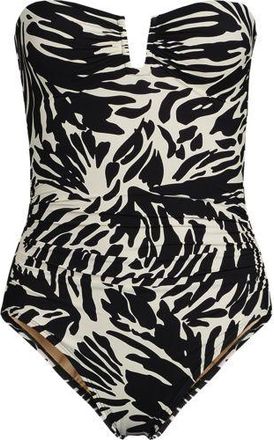 Lands End Bandeau-Badeanzug Slender in Lang-Größe, Damen, Größe:40 regular, Schwarz, Nylon-Mischung, by Lands End