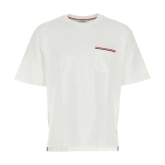 Thom Browne Oversize Wei&szlig;e Baumwoll-T-Shirt - - Tops - Herren - Wei&szlig; - S