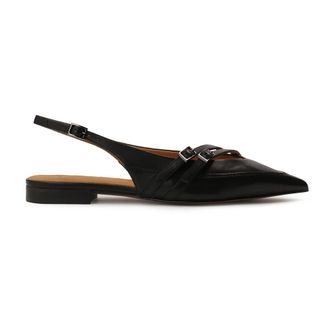Kazar Flache Slingback-Pumps aus schwarzem Leder - - Shoes - Damen - Schwarzk - 36 EU
