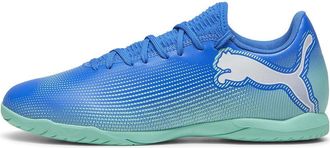 Puma Puma Unisex Adults Future 7 Play IT Soccer Shoe, HYPERLINK Blue-Mint-Puma White, 46.5 EU