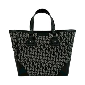 Dior Pre-owned Trotter Canvas Leather Tote Bag - - Pre-owned - Damen - Schwarzk - ONE SIZE