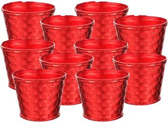 NUOBESTY 10 St&uuml;ck Weihnachtsbaumst&auml;nder aus Kunststoff Kleine Baumhalter mit Weihnachtsmotiv Stabiler Befestigungstopf f&uuml;r Tisch Weihnachtsb&auml;ume Wiederverwendb