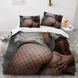 Generic Sexy Frau Bettw&auml;sche 155x200 3D Drucken Sch&ouml;nes M&auml;dchen Bettw&auml;sche-Sets Weiche Kuschelig Mikrofaser Bettbezug mit 2 Kissenbezug 80x80 cm mit Rei&szlig;versc