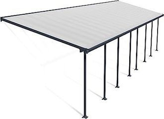 Palram Canopia by Palram Terrassenüberdachung Alu Feria 3X10.92 Polycarbonat Hohlkammerplatten Pergola 1092 x 300 cm Grau zur Überdachung ihrer Terrasse