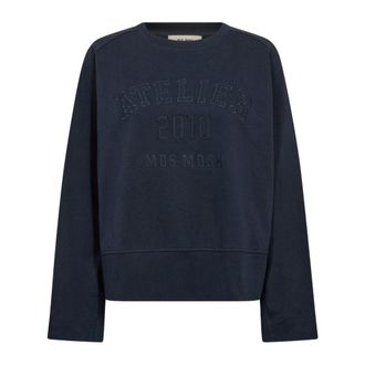 Mos Mosh MOS Mosh, Femme, Sweatshirts et sweats &agrave; capuche, Bleu, Taille: 42 FR Abel Crew Neck Sweat
