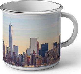 Fabulous Emaillierter Metallbecher 284ml New York Manhattan Panorama Stadt Vereinigte Staaten von Amerika